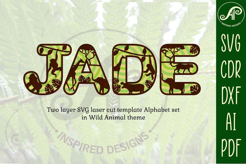Wild animal alphabet set , 56 letter options SVG files - So Fontsy