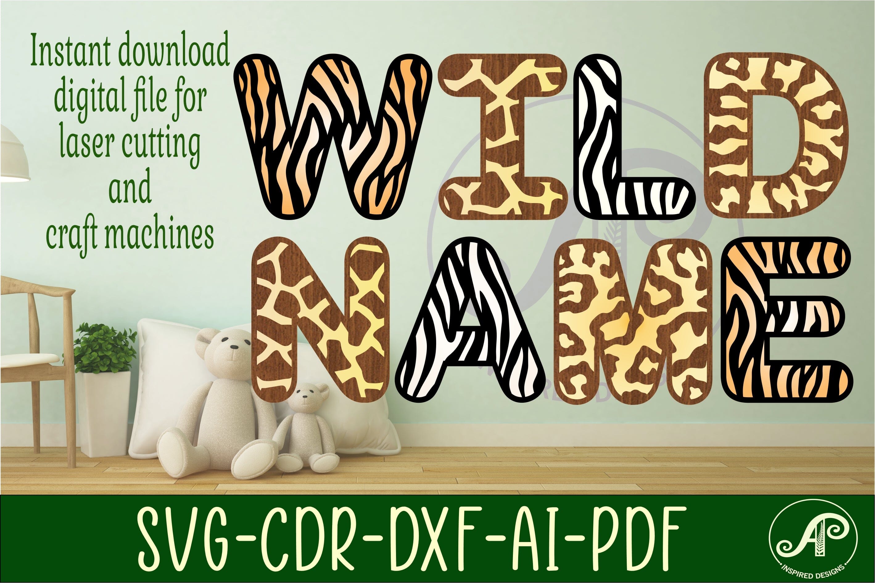 Animal Print Letters Printable Leopard Print Iron On Die Cut Fabric