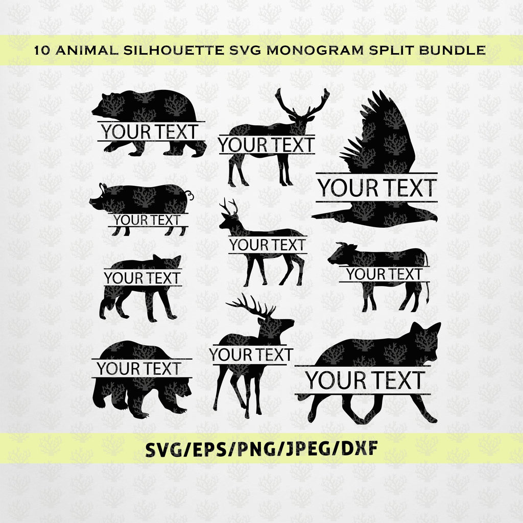 Animal Split Svg Frame - So Fontsy