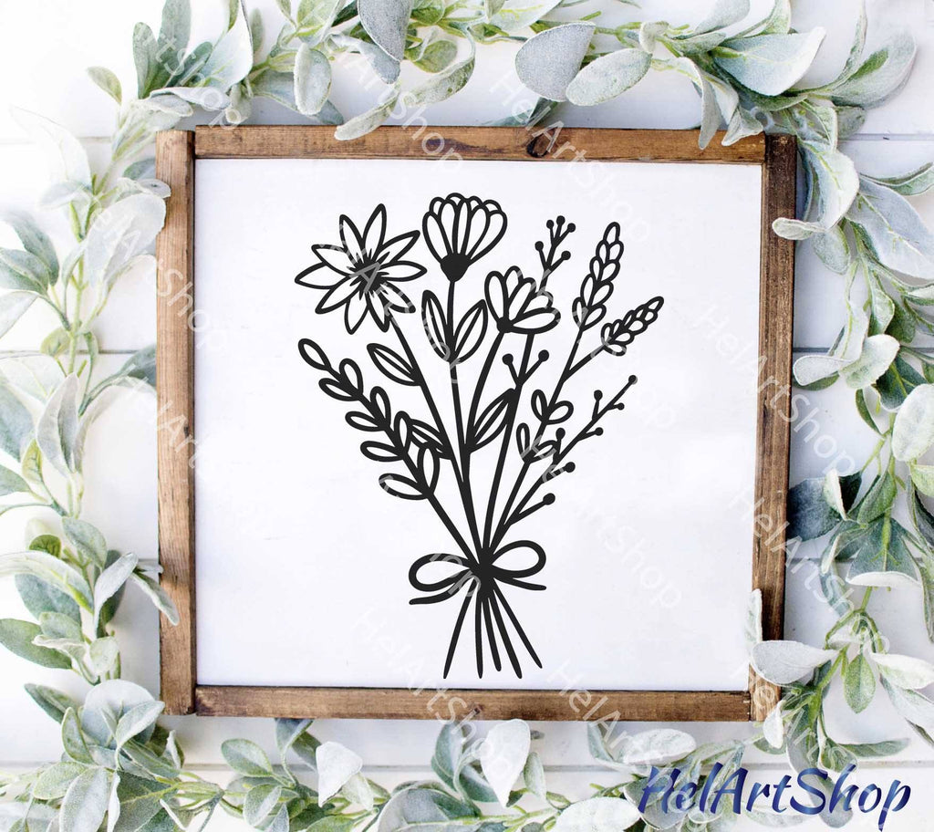 Wildflowers Bouquet svg - So Fontsy