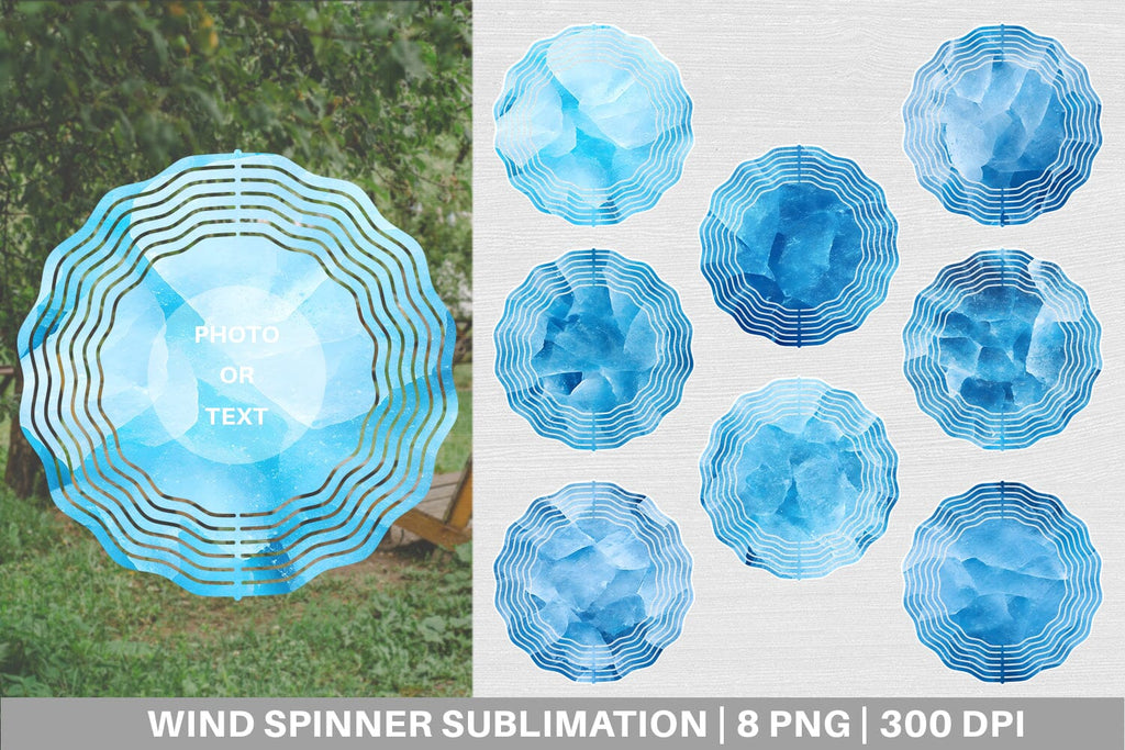 Cold Ice Textures Wind Spinner | Sublimation Spinner Design - So Fontsy