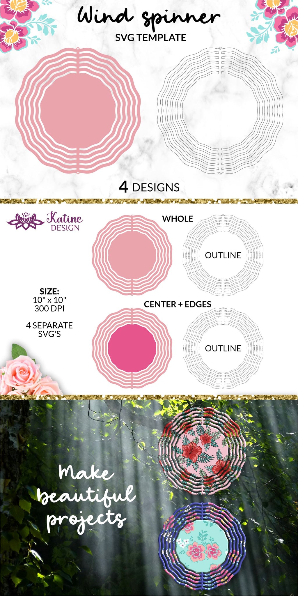 Wind Spinner Template, Wind Spinner Sublimation, Windspinner Templates ...