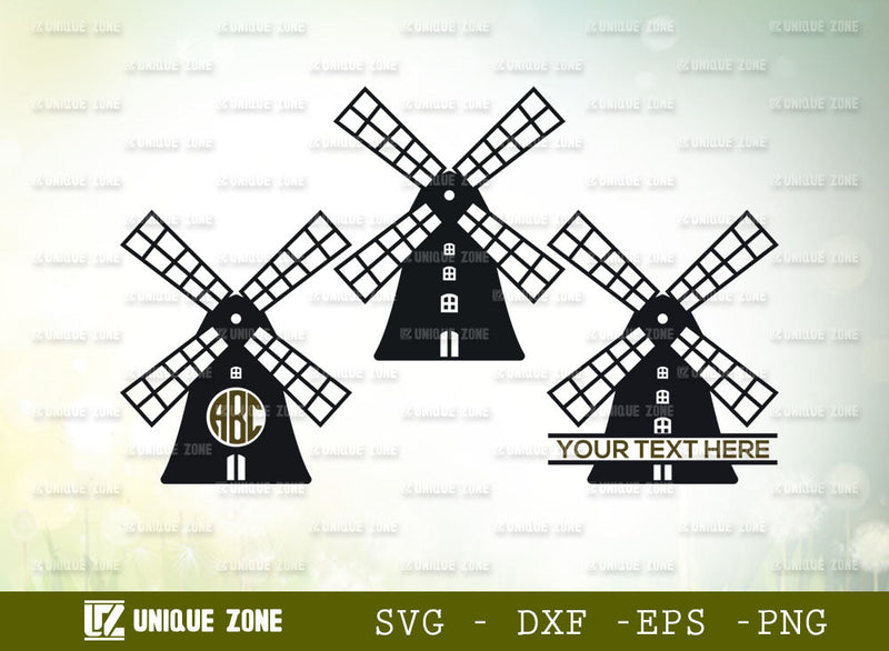 Wind Turbine Monogram SVG Cut File, Wind Turbines Landscape Svg, Wind ...