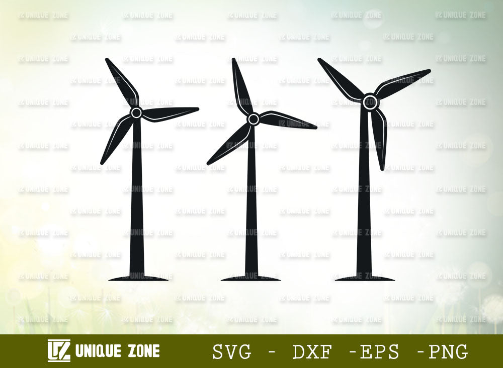 Wind Turbine SVG Cut File, Wind Turbines Landscape Svg, Wind Energy Svg ...