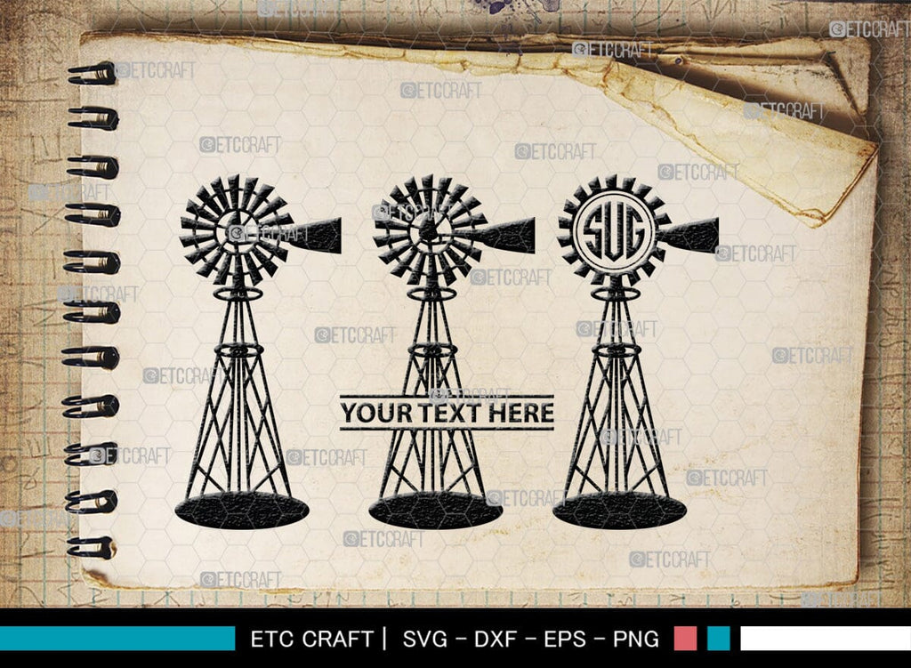 Windmill Electric Monogram, Windmill Electric Silhouette, Windmill Ele ...