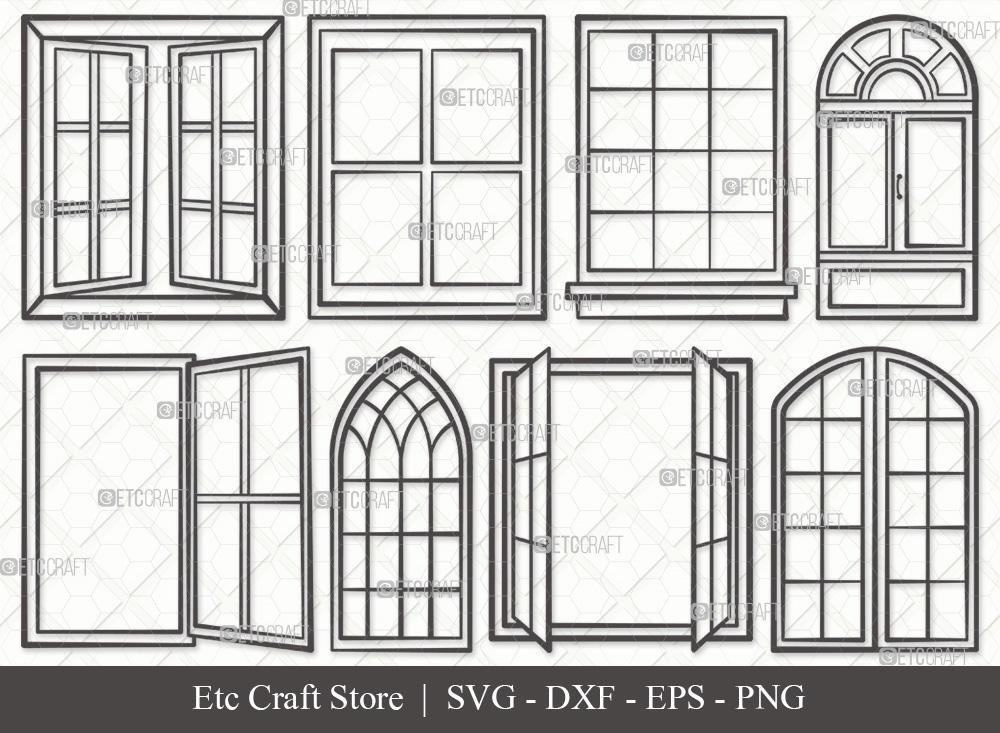 Window Outline SVG Cut File | Church Windows Svg | Gothic Windows Svg ...