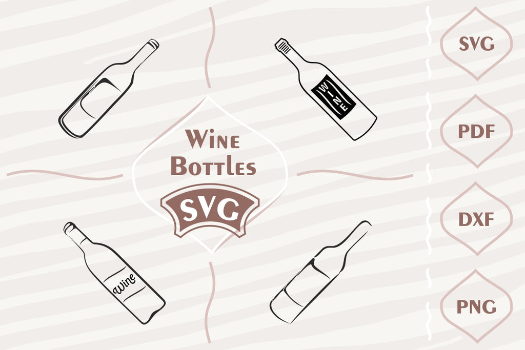 Wine Bottles- SVG bundle - So Fontsy