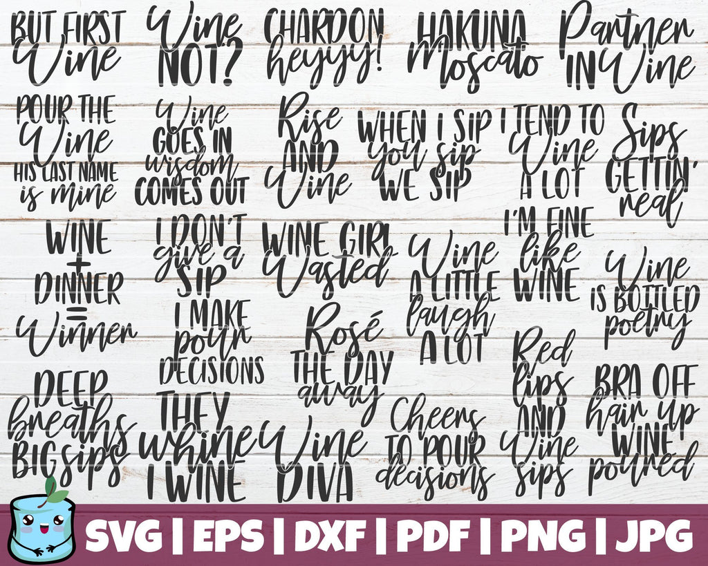 Wine Sayings SVG Bundle1 - So Fontsy