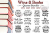 Wine Svg Bundle, Books And Wine Svg, Book Club Svg - So Fontsy