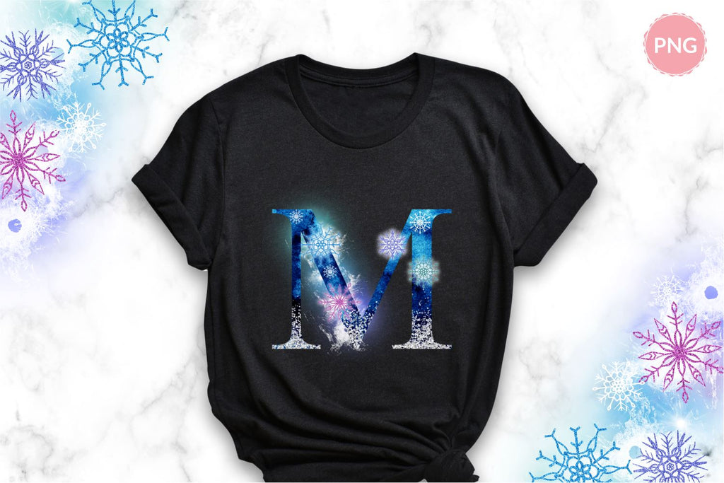Winter Alphabet Clipart Christmas Monogram Letters Png, Sublimation ...