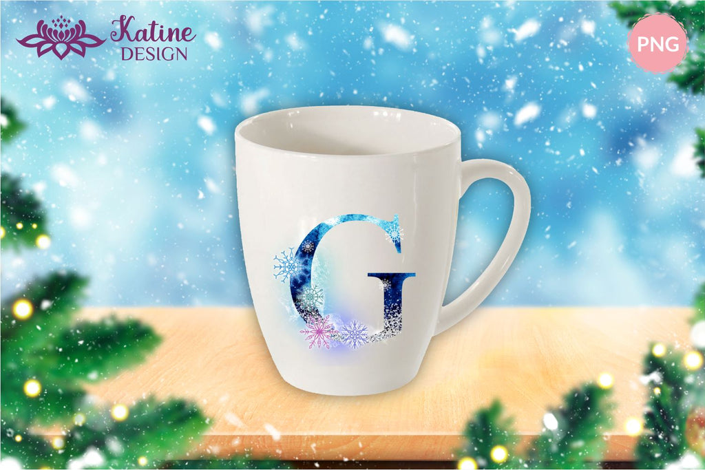 Winter Alphabet Clipart Christmas Monogram Letters Png, Sublimation ...