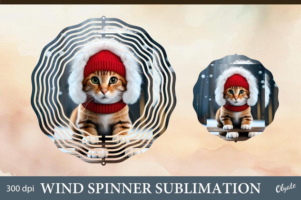 Winter Cat Wind Spinner. Cat Wind Spinner PNG - So Fontsy