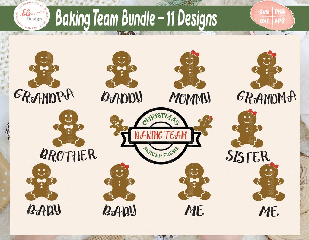 Winter/ Christmas Gingerbread Family Bundle - SVG, PNG, DXF, EPS - So ...