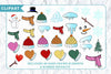 Winter Doodle Alphabet Bundle with Hand Drawn Clipart - So Fontsy