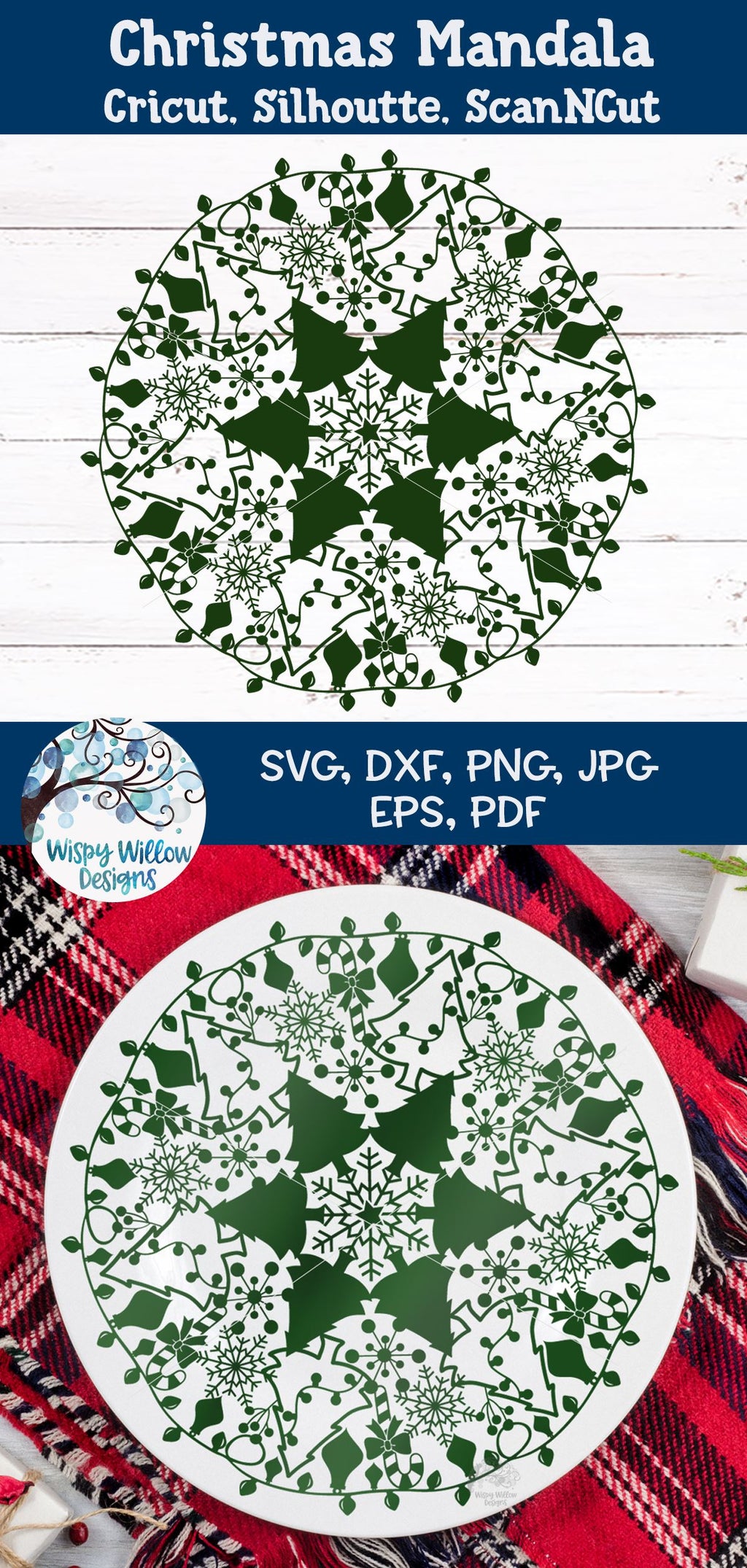 Winter Mandala SVG Bundle | Christmas Mandalas - So Fontsy