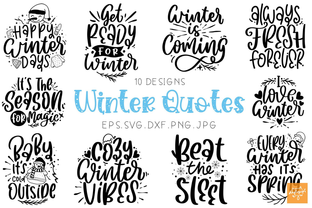 Winter Quotes SVG Bundle - So Fontsy