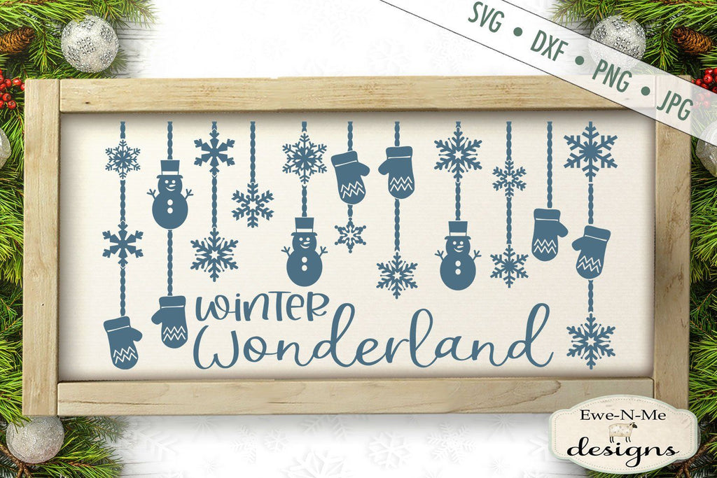 Winter Wonderland - Snowflakes Snowman Mittens - SVG - So Fontsy