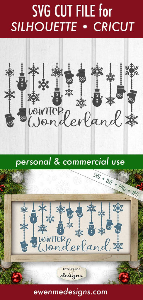 Winter Wonderland - Snowflakes Snowman Mittens - SVG - So Fontsy