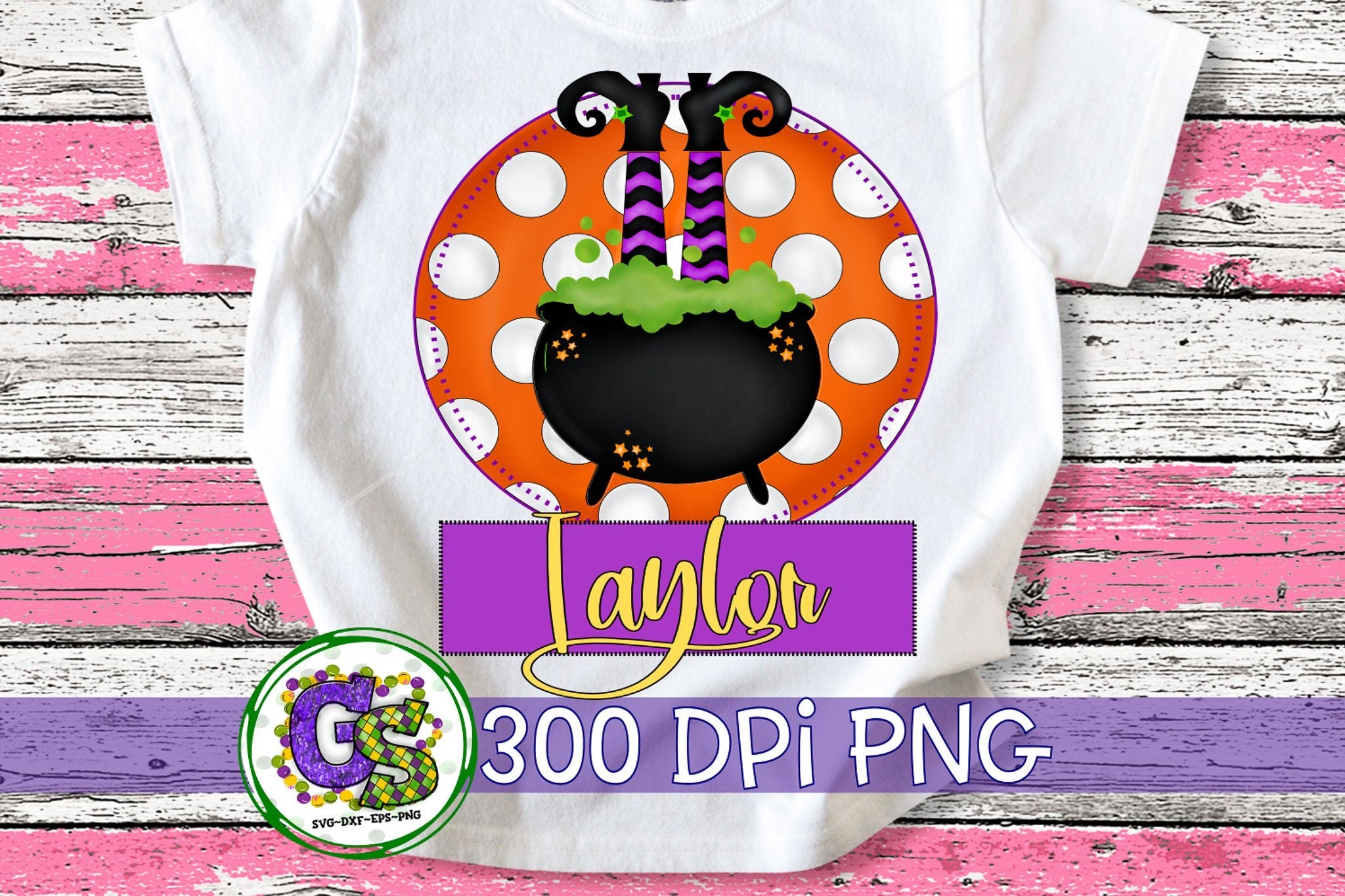 Witch In Cauldron Circle Design PNG for Sublimation-Halloween PNG - So ...