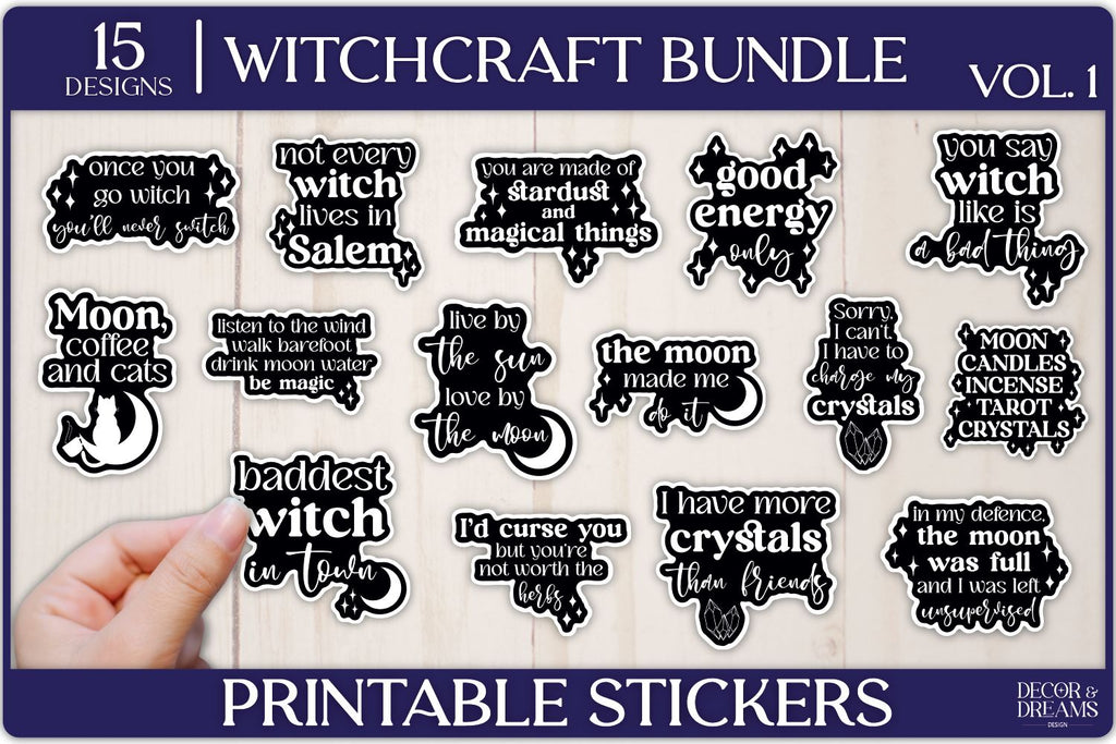Witchcraft Sticker Bundle | Moon Sticker Bundle | Vol 1 - So Fontsy