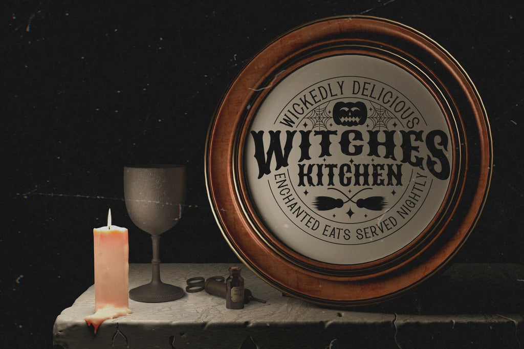 Witches Kitchen SVG - Vintage Halloween Sign SVG - So Fontsy