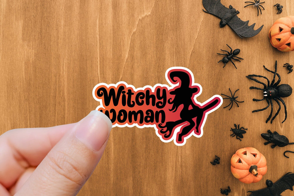 Witchy Woman PNG , Halloween Printable Sticker - So Fontsy