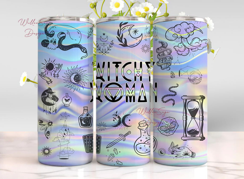 Witchy Woman Tumbler PNG, Witchcraft Sublimation Design, 20 oz Skinny ...
