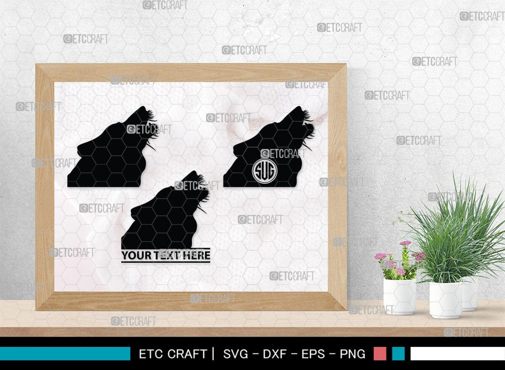 Wolf Monogram, Wolf Silhouette, Wolf SVG, Growling Wolf Svg, Howling ...