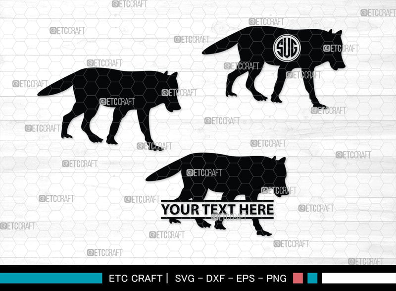 Wolf Monogram, Wolf Silhouette, Wolf SVG, Growling Wolf Svg, Howling ...