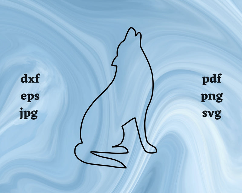 Wolf Outline SVG Cut File - So Fontsy