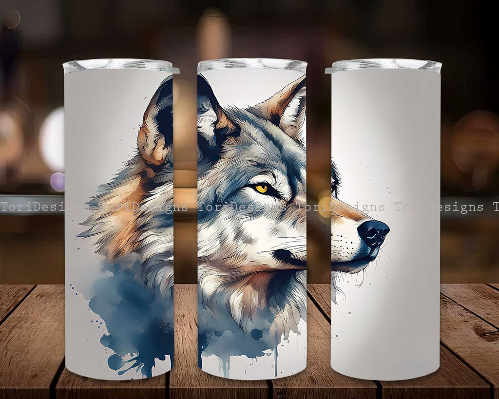 Wolf Watercolor Tumbler Wrap png, Wolves Tumbler Wrap Design PNG ...