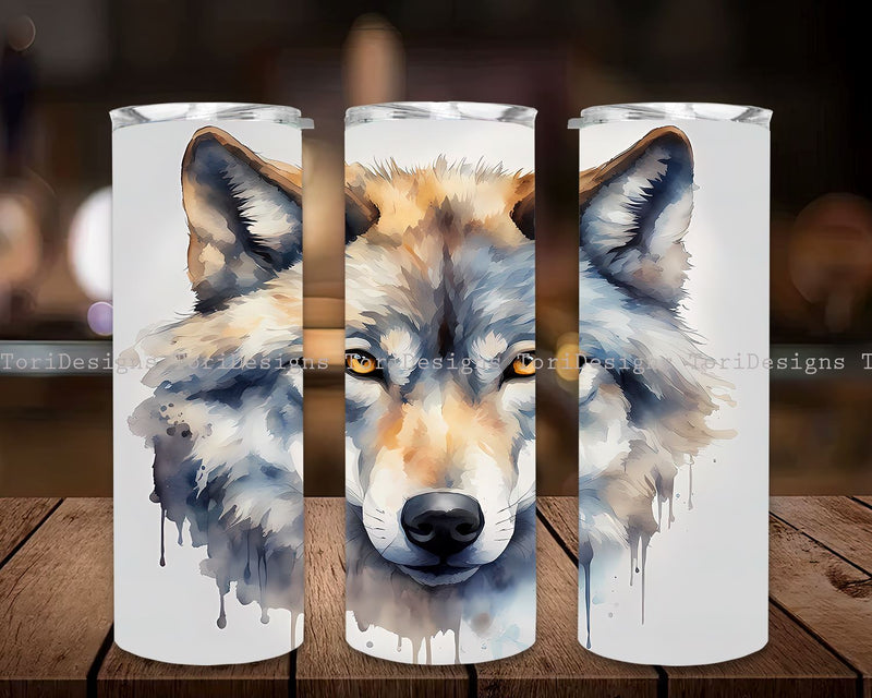 Wolf Watercolor Tumbler Wrap png, Wolves Tumbler Wrap Design PNG ...