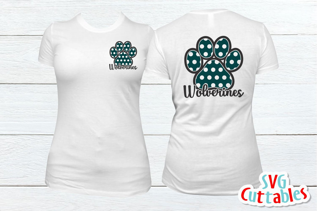 Wolverines Patterned Paw Print - So Fontsy