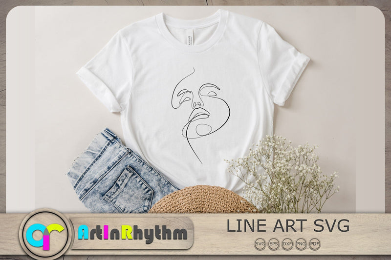 Woman Face Line Art Svg, Woman Face One Line Art Svg, Woman Face Svg ...