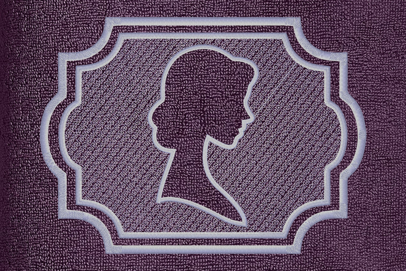 Woman head figure embossed machine embroidery digital down - So Fontsy