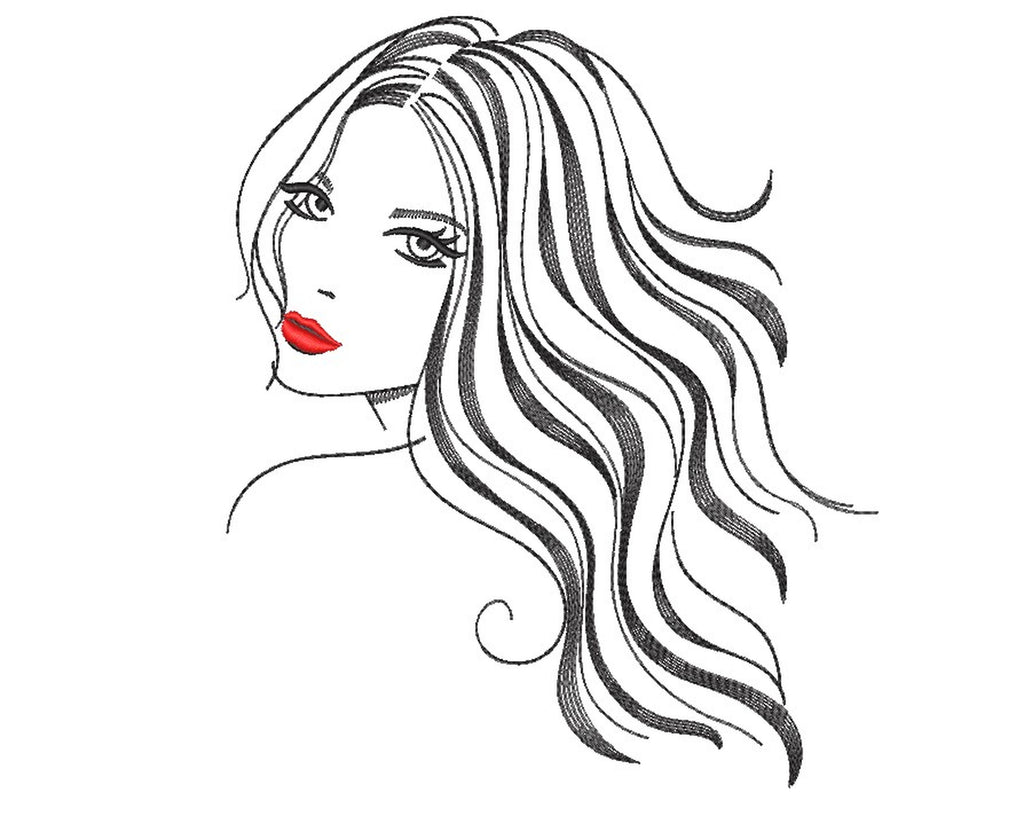 Woman Machine Embroidery Design - So Fontsy