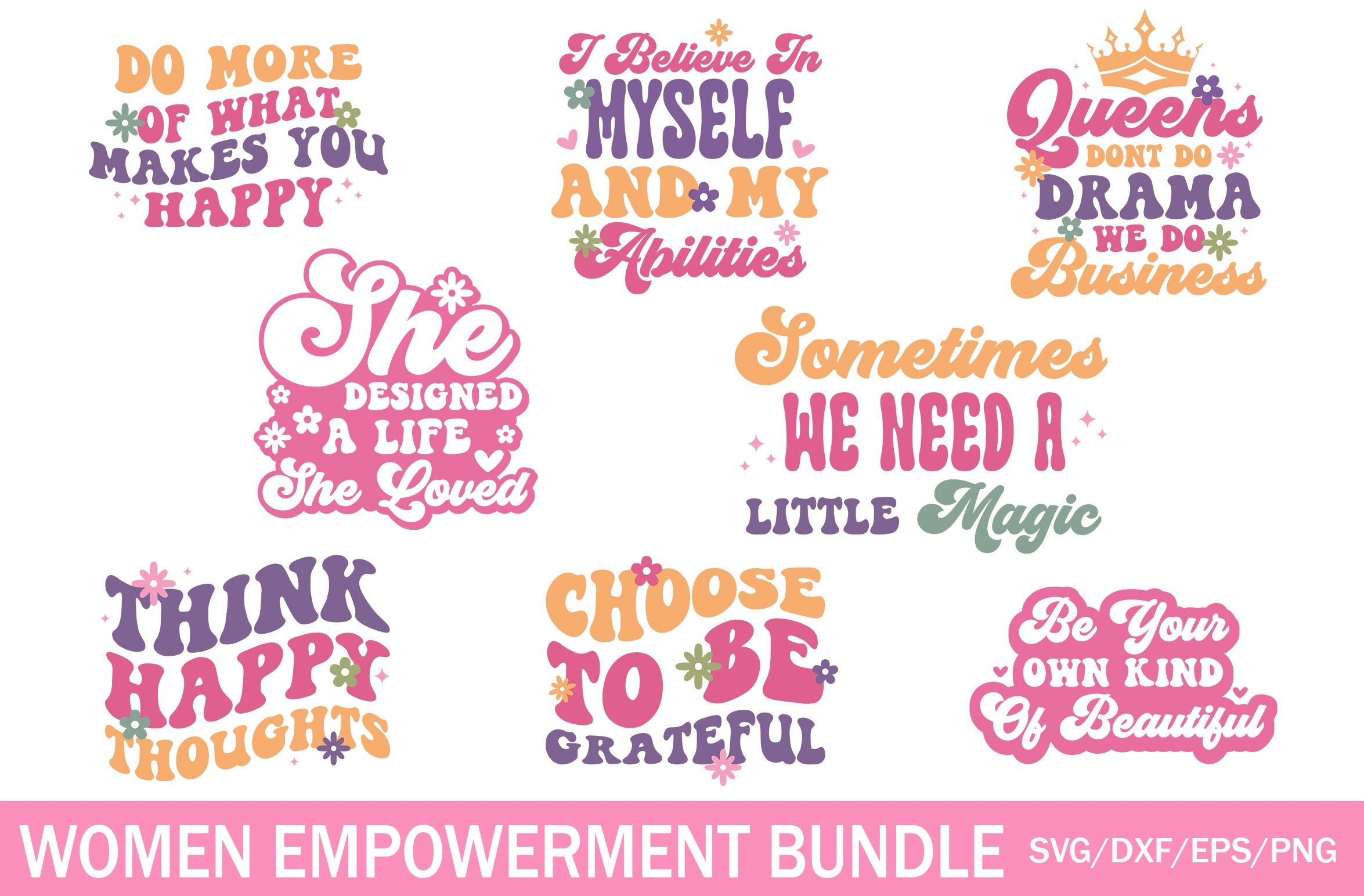 Women Empowerment Bundle SVG, Motivational svg, Positive Quotes svg ...