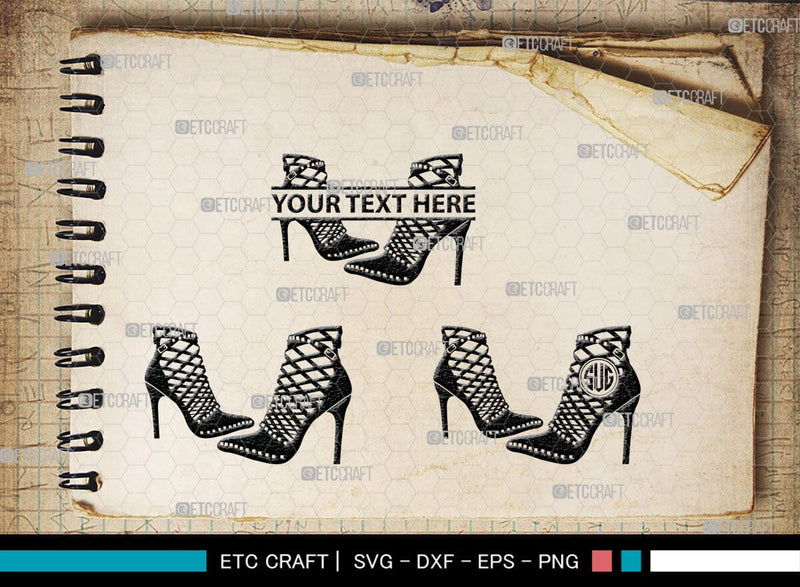 Women High Heels Monogram, Women High Heels Silhouette, Women High Heel ...