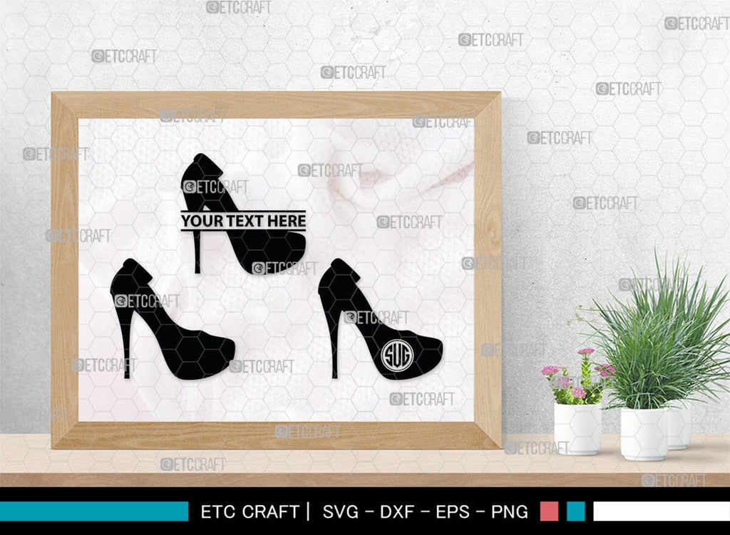 Women High Heels Monogram, Women High Heels Silhouette, Women High Heel ...