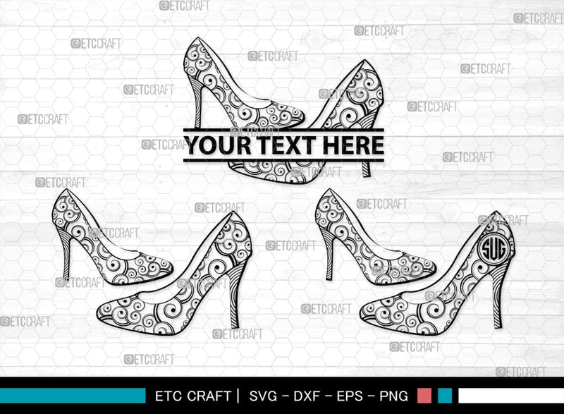 Women High Heels Monogram, Women High Heels Silhouette, Women High Heel ...