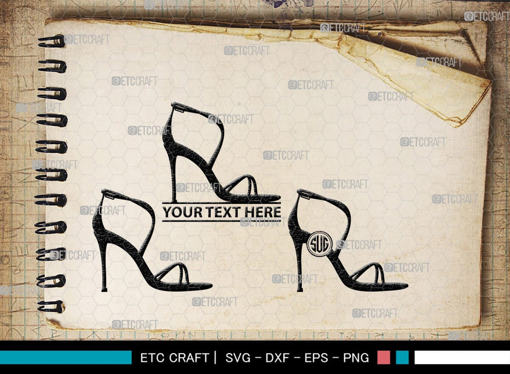 Women High Heels Monogram, Women High Heels Silhouette, Women High Heel ...