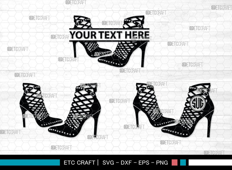 Women High Heels Monogram, Women High Heels Silhouette, Women High Heel ...