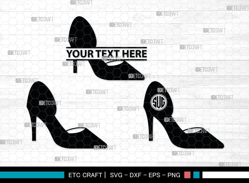 Women High Heels Monogram, Women High Heels Silhouette, Women High Heel ...