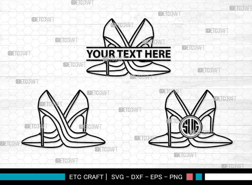 Women High Heels Monogram, Women High Heels Silhouette, Women High Heel ...