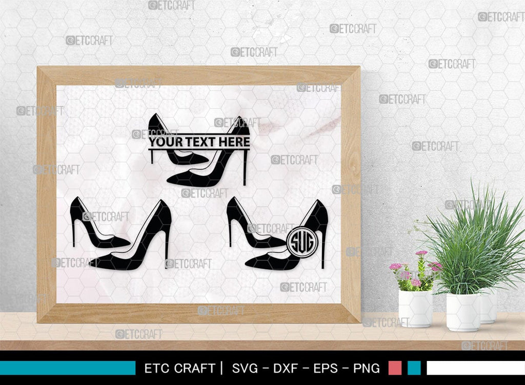 Women High Heels Monogram, Women High Heels Silhouette, Women High Heel ...