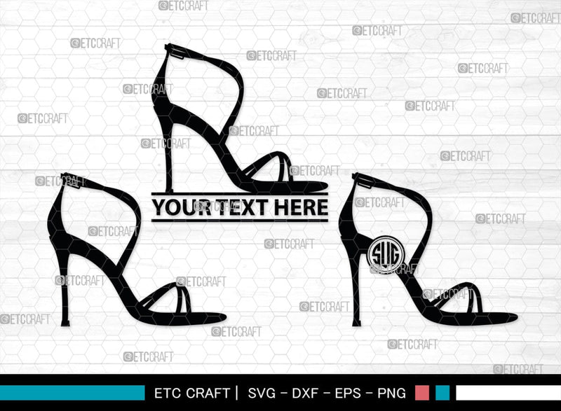 Women High Heels Monogram, Women High Heels Silhouette, Women High Heel ...