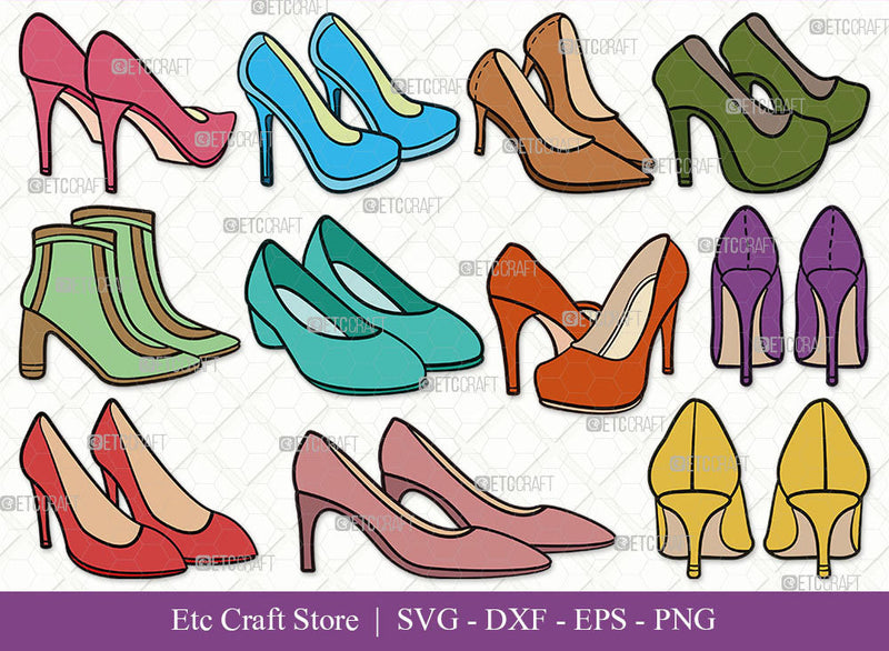 Women Shoes SVG, Shoes Clipart, Women Footwear Svg, High Heel Svg ...