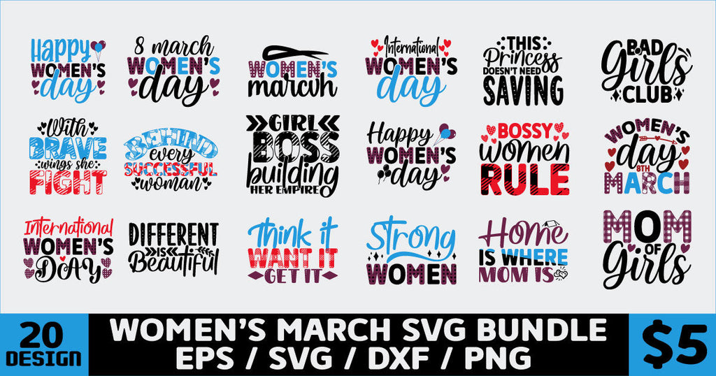 Women's March SVG Bundle Cut File - So Fontsy