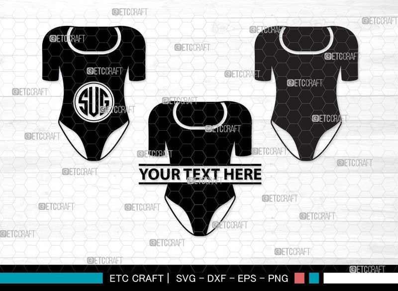 Womens Monogram, Womens Swimsuit Silhouette, Swimwear Svg, Short Sleeve ...