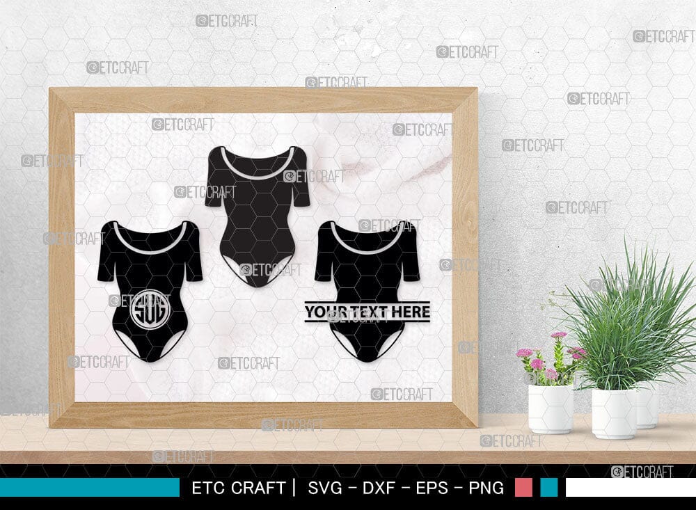 Womens Monogram, Womens Swimsuit Silhouette, Swimwear Svg, Short Sleeve ...